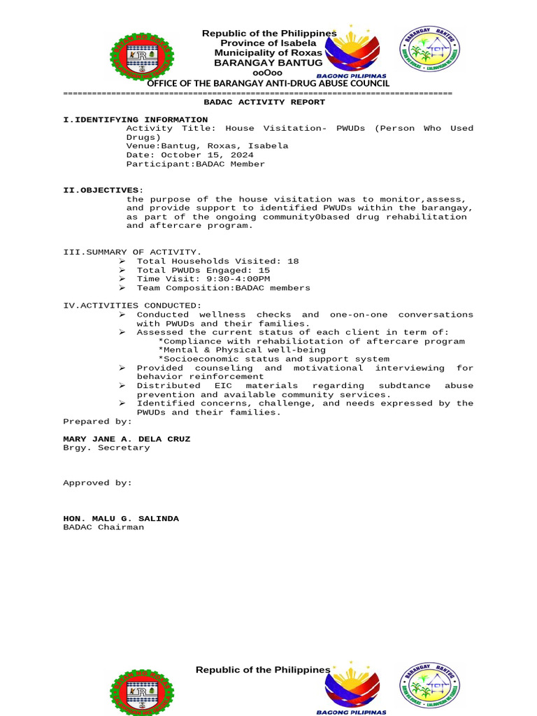 Badac Post Activity Report | PDF