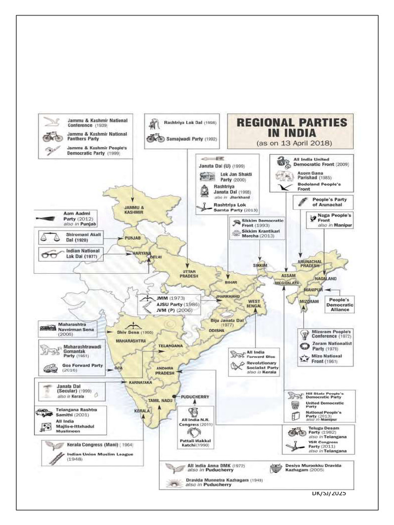 Political Parties Regional Map Activity | PDF