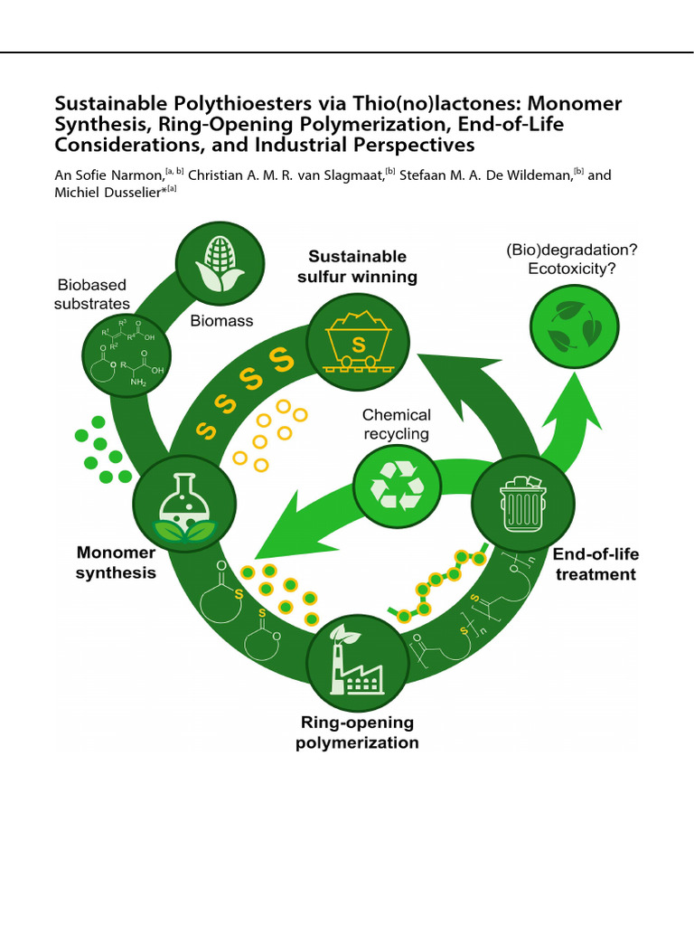 ChemSusChem - 2023 - Narmon - Sustainable Polythioesters Via Thio No ...