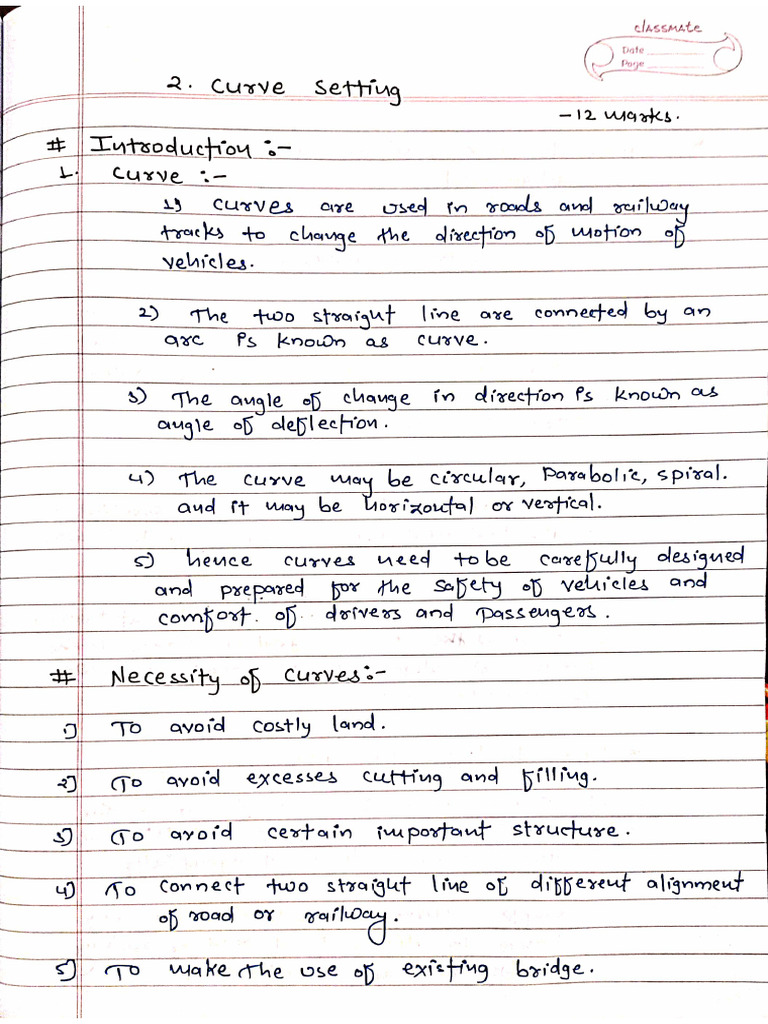 Notes Curve Setting | PDF