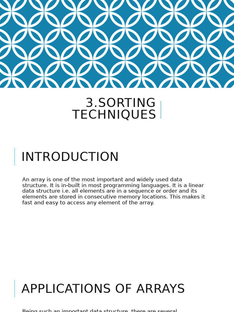 Ch3. Sorting Techniques | PDF | Applied Mathematics | Computer Programming