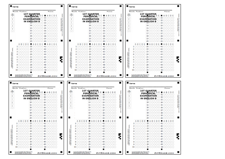 answersheet a4 | PDF