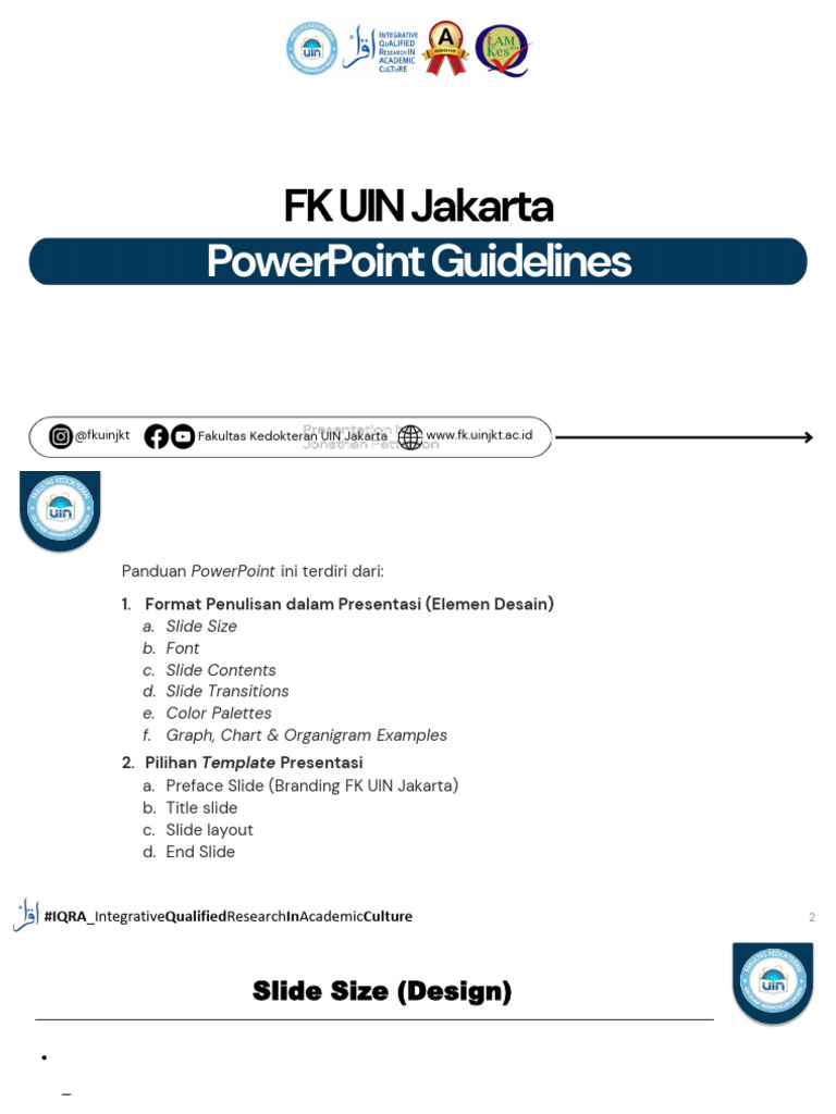 PowerPoint Guidelines FK UIN Jakarta | PDF