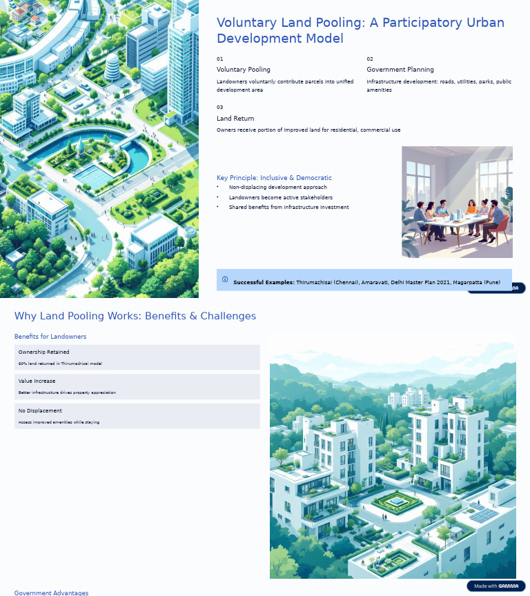 Voluntary Land Pooling A Participatory Urban Development Model | PDF