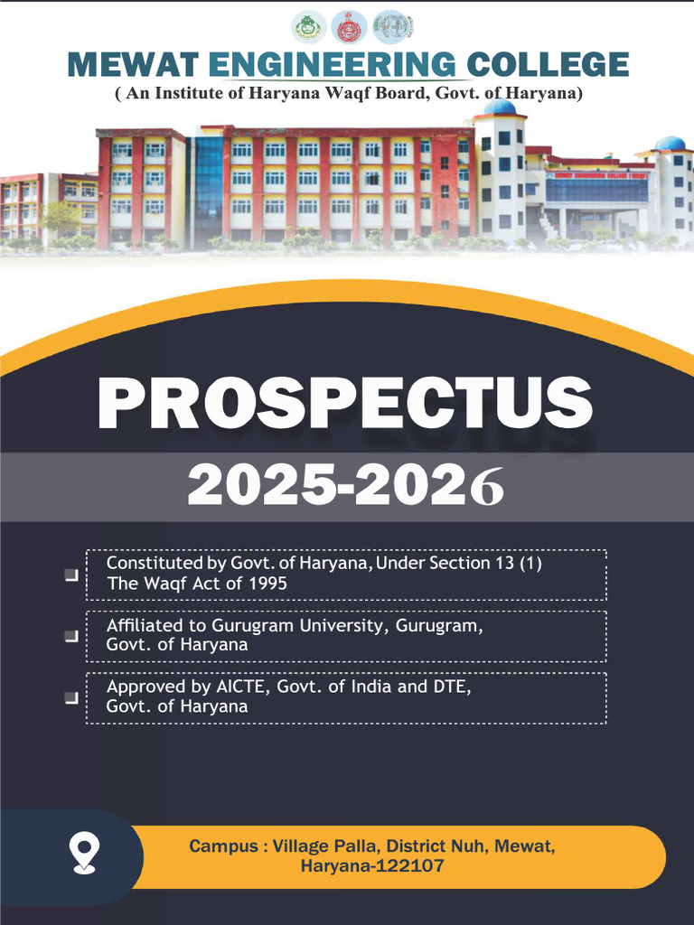Mewat Engineering College Prospectus 2025-26 | PDF