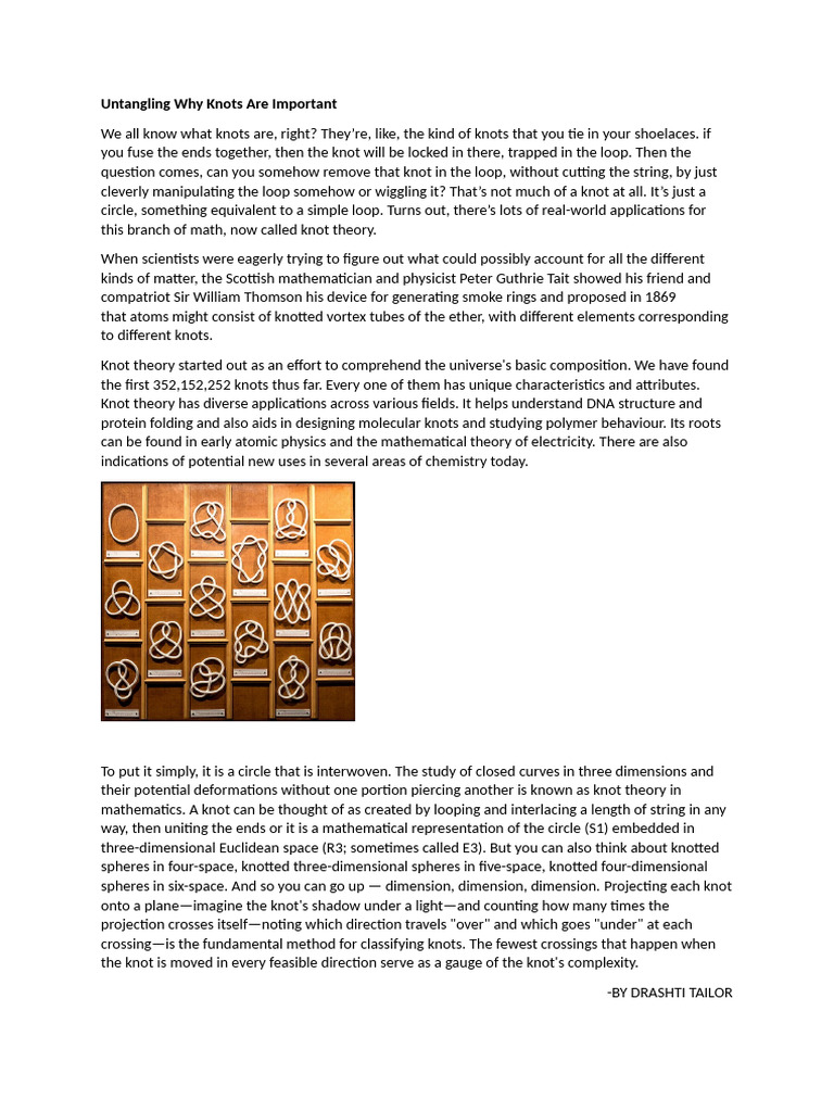 Untangling Why Knots Are Important | PDF | Dimension | Mathematics