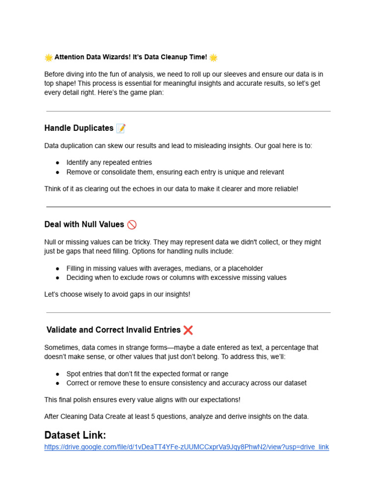 Data Cleanup Guide for Analysts | PDF