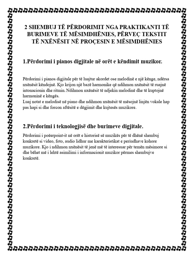 Shembuj Te Perdorimit Nga Praktikanti Te Burimeve Te Mesimdhenies | PDF