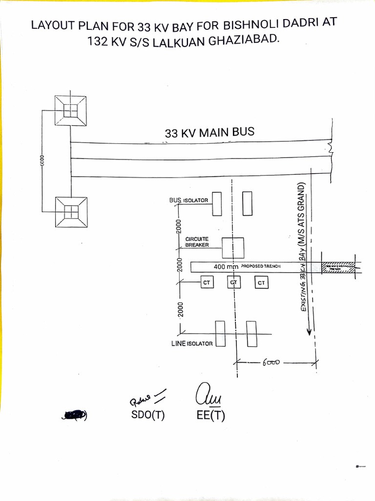 33 KV Bay Layout for Bishnoli Dadri | PDF
