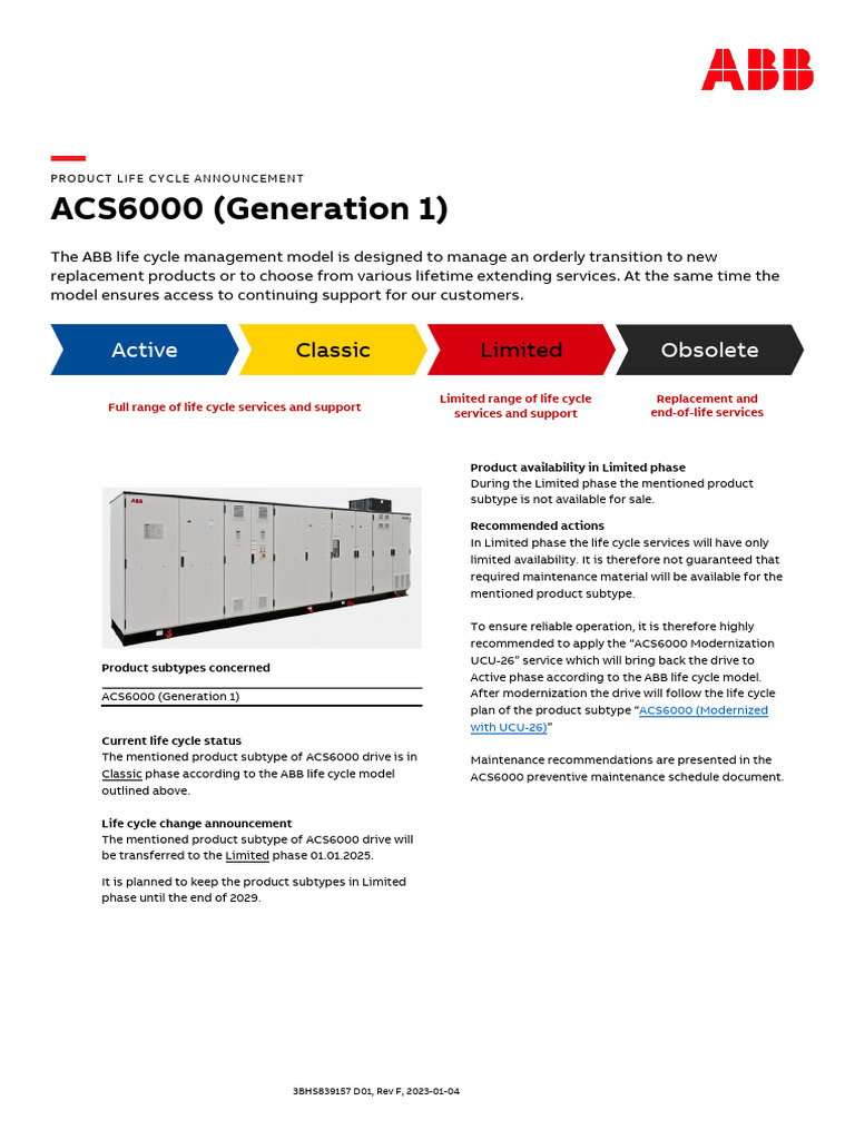 ACS6000 Drive Life Cycle Update 2023 | PDF | Life Cycle Assessment