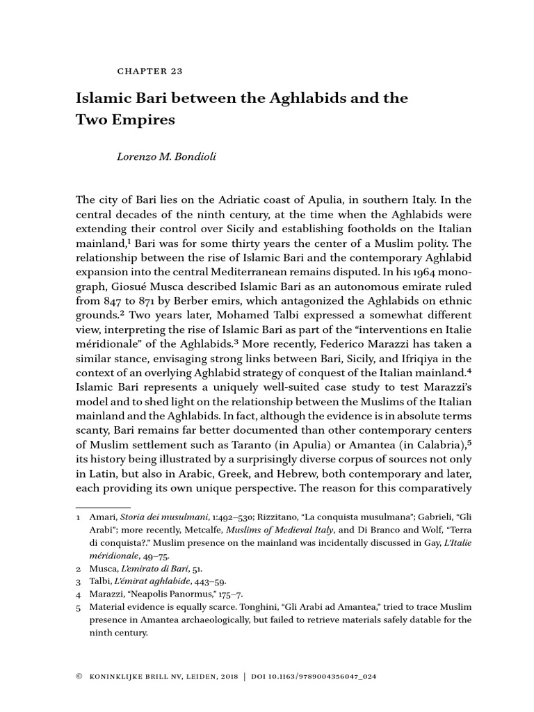 Islamic Bari and Aghlabid Influence | PDF