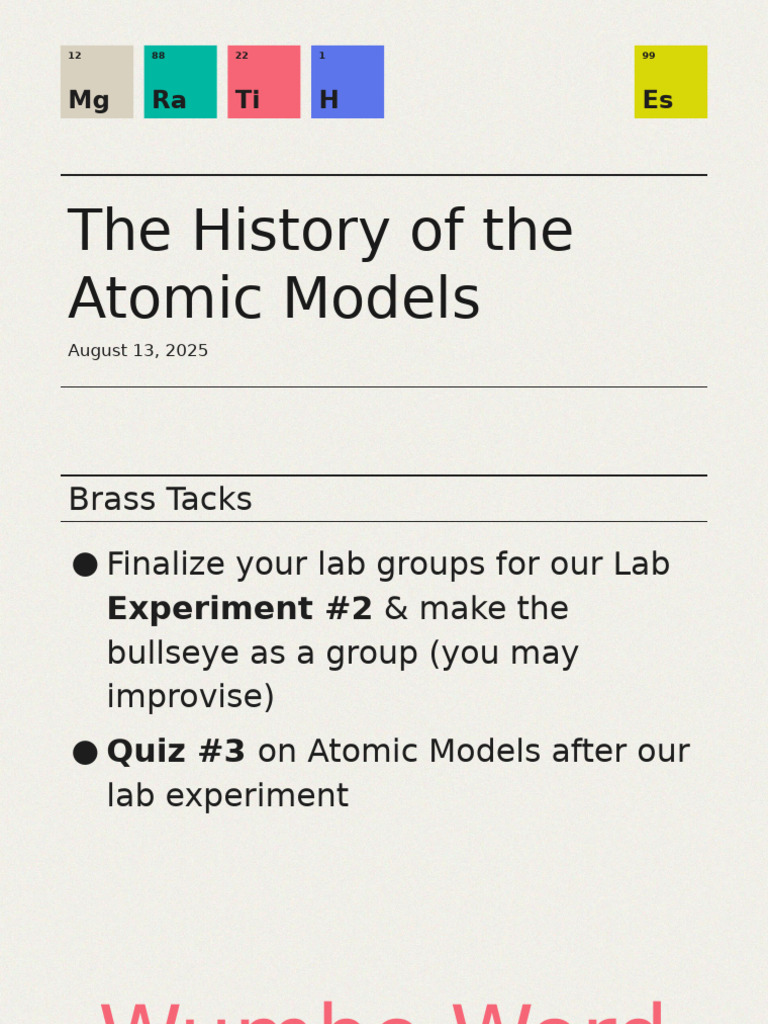 2.01 History of Atomic Models | PDF | Atoms | Atomic Nucleus