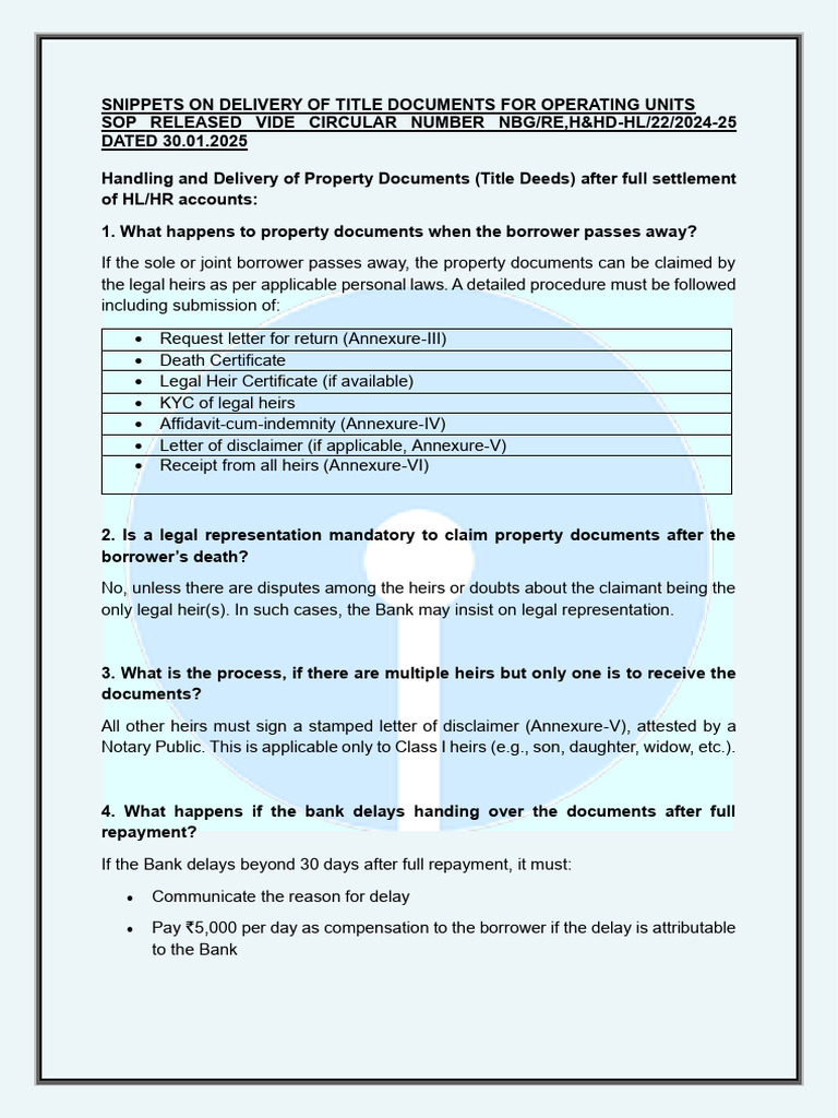 Title Document Delivery Procedures | PDF | Deed | Civil Law (Common Law)
