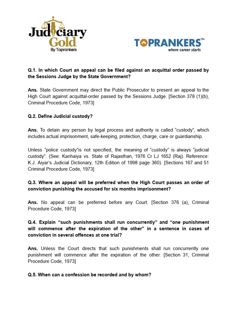 Free Interview Questions by Judiciary Gold 02782057bed5b | PDF | Criminal Procedure In South ...