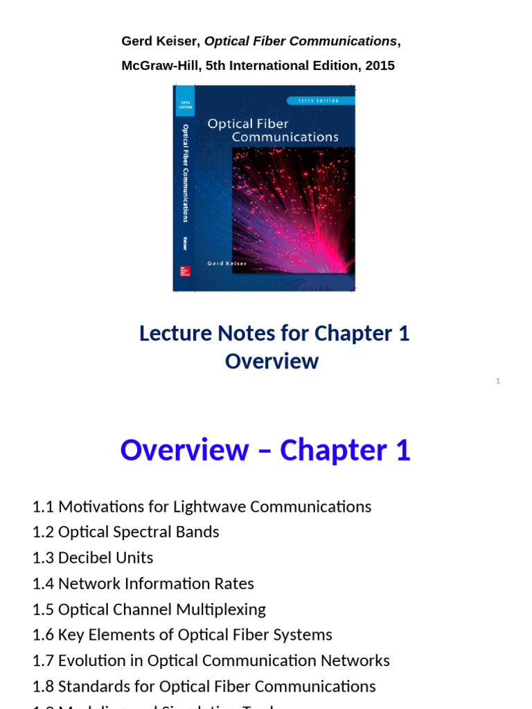 Chapter01 OverviewofOpticalFiber | PDF | Wavelength Division Multiplexing | Fiber Optic ...