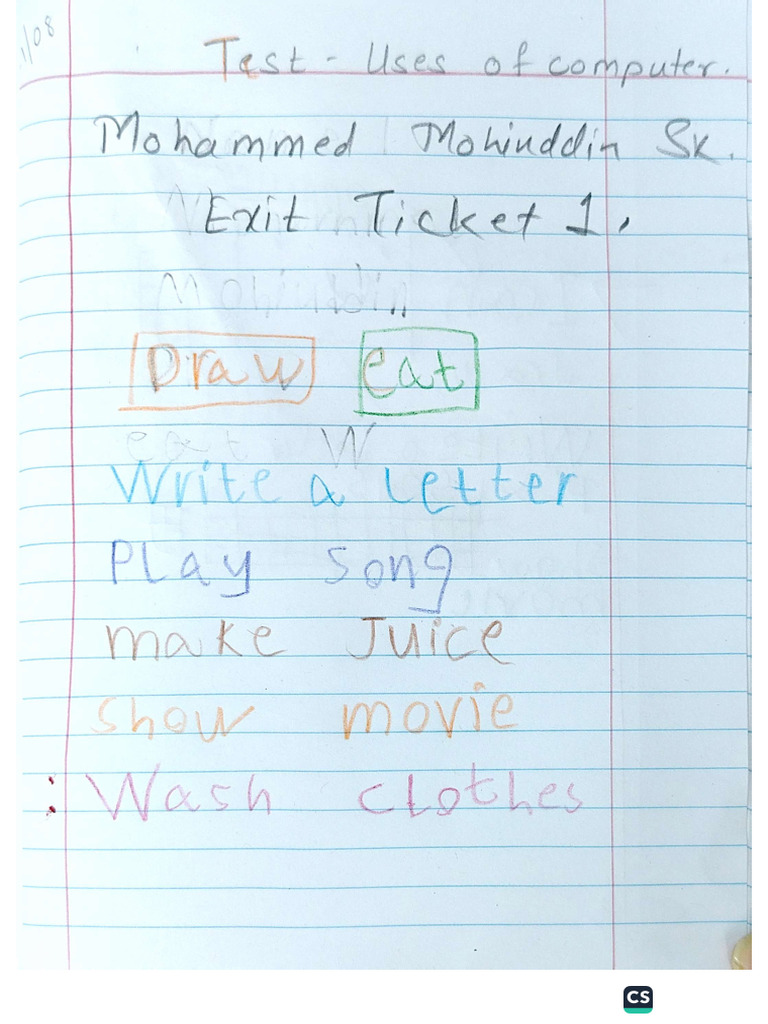 Conputer-Exit Ticket - 1 | PDF