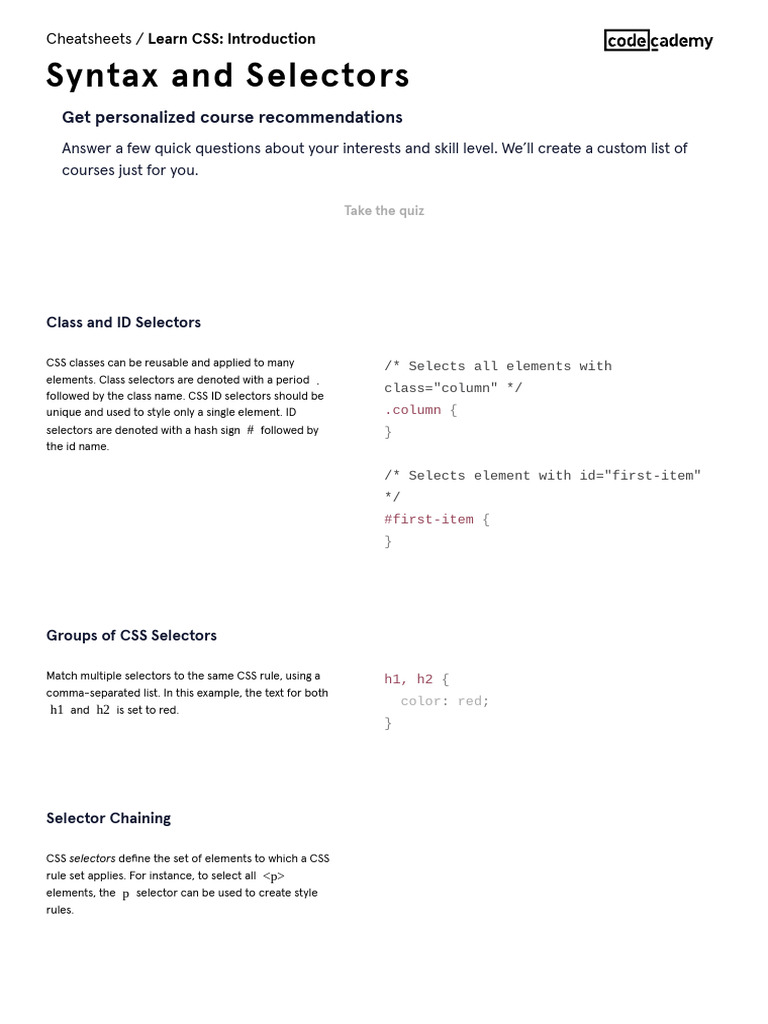 CSS Selectors: Classes, IDs, and Chaining | PDF | Html Element | Html
