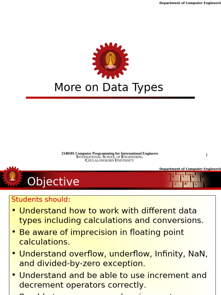 04 More On Data Types | PDF | Computer Science | Computer Engineering