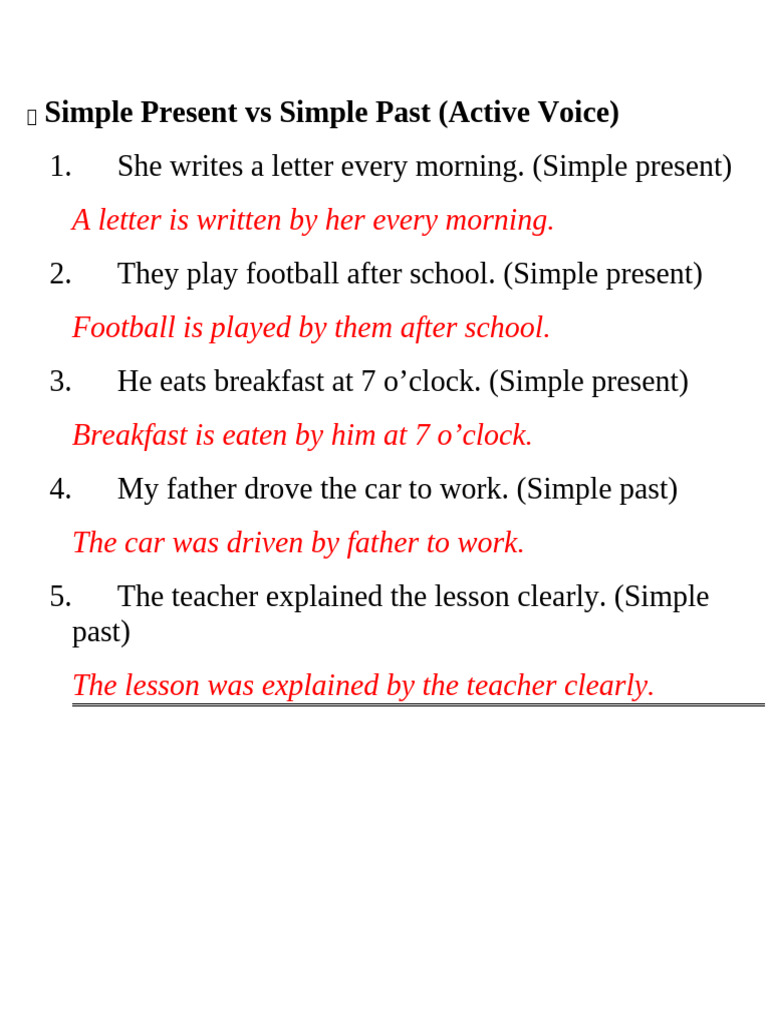 ? Simple Present Vs Simple Past | PDF