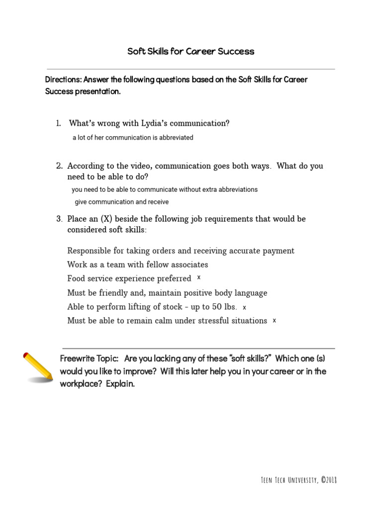 Joshua Gross - Soft Skills For Career Success Presentation Handout ...