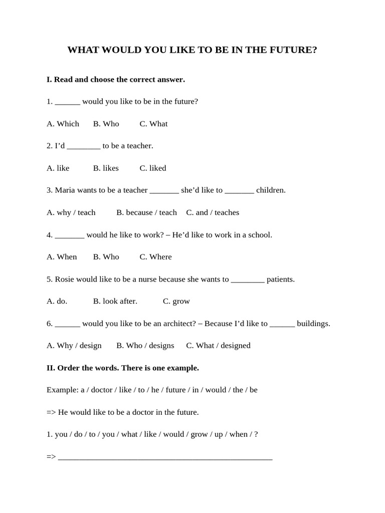 Future Career Aspirations Quiz | PDF