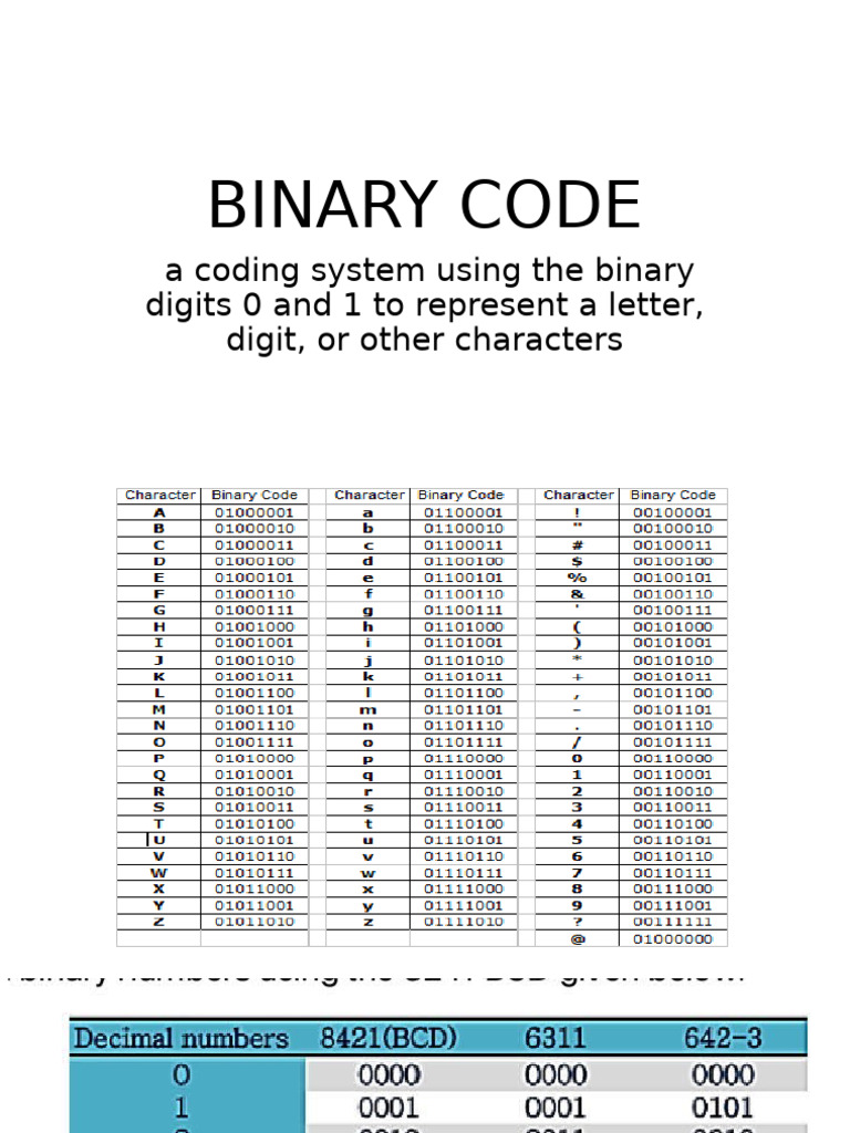 Binary Codes | PDF