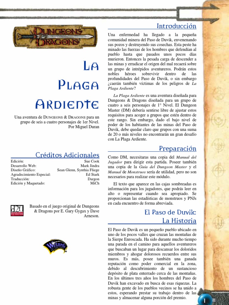Aventura D&D: La Plaga Ardiente | PDF | Peste (enfermedad) | Calabozos ...