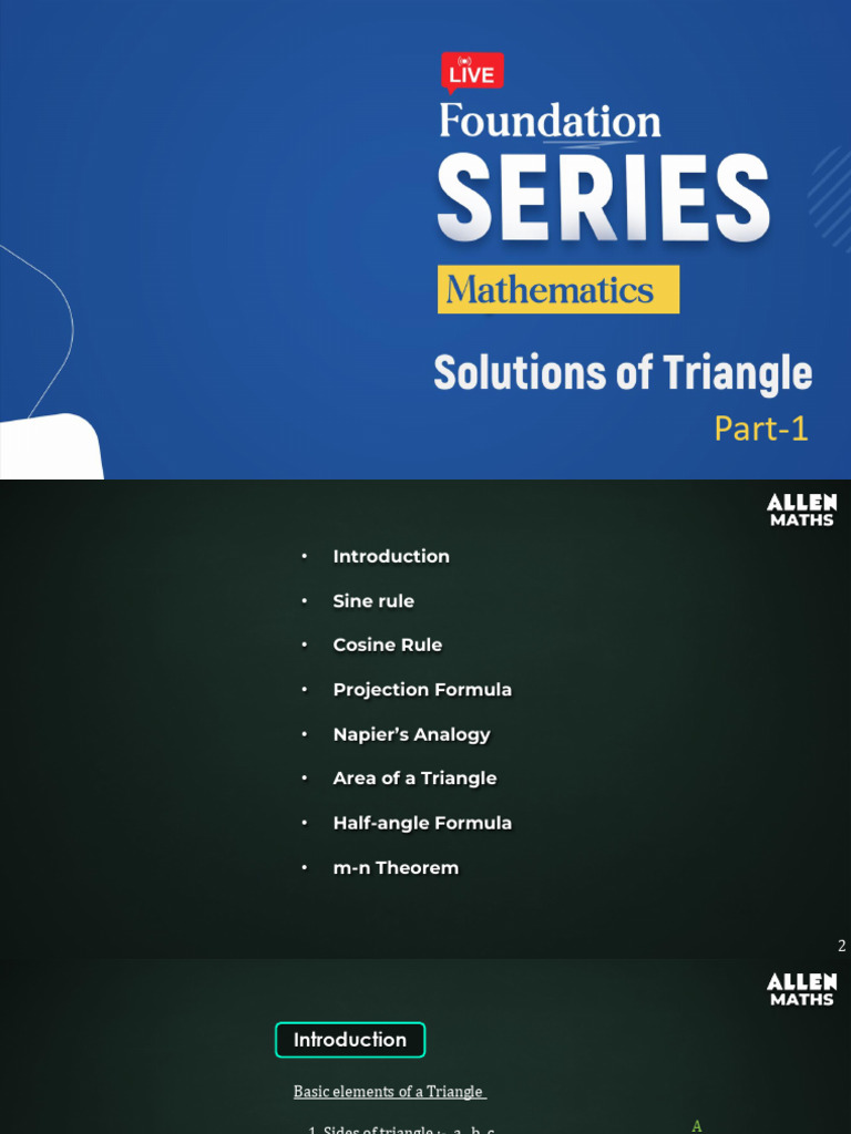 Sine and Cosine Rules in Triangles | PDF | Triangle | Euclid