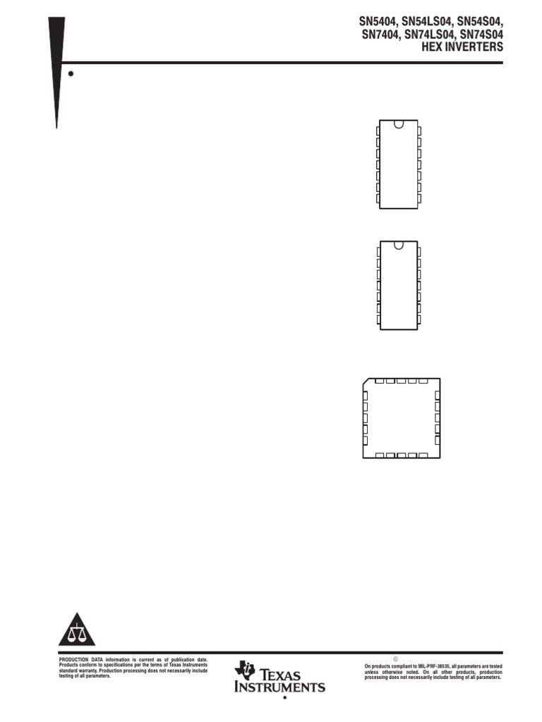 sn7404 | PDF | Electricity | Electronics