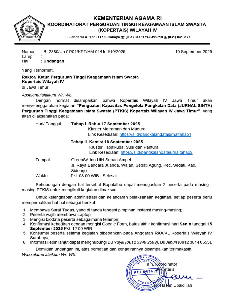 Undangan Penguatan Pangkalan Data Jurnal 2025 | PDF