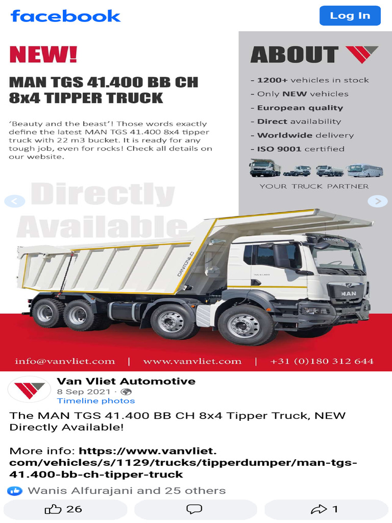 The Man Tgs 41.400 BB CH 8x4 Tipper... - Van Vlie | PDF