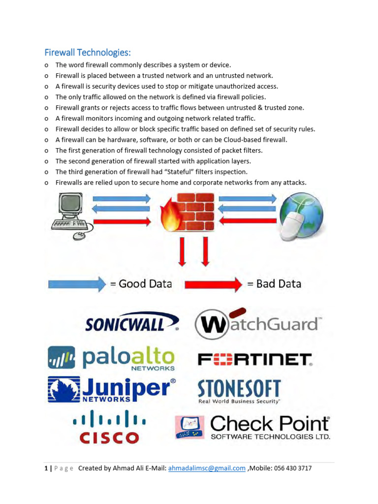 Types of Firewall Technologies Explained | PDF | Firewall (Computing ...