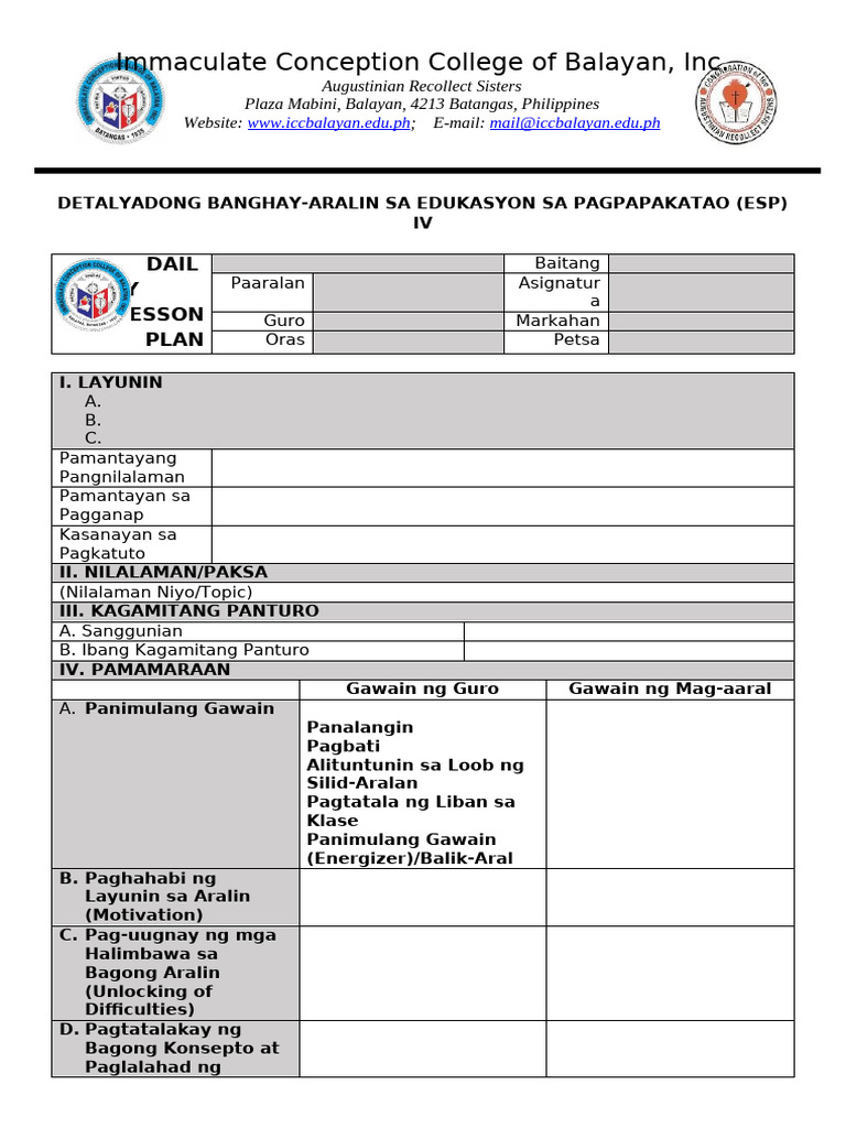 Lesson Exemplar GMRC 4 Format | PDF