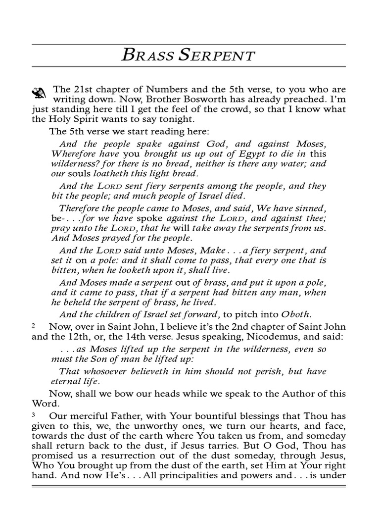 53-1121 Brass Serpent VGR | PDF | Serpents In The Bible | Jesus