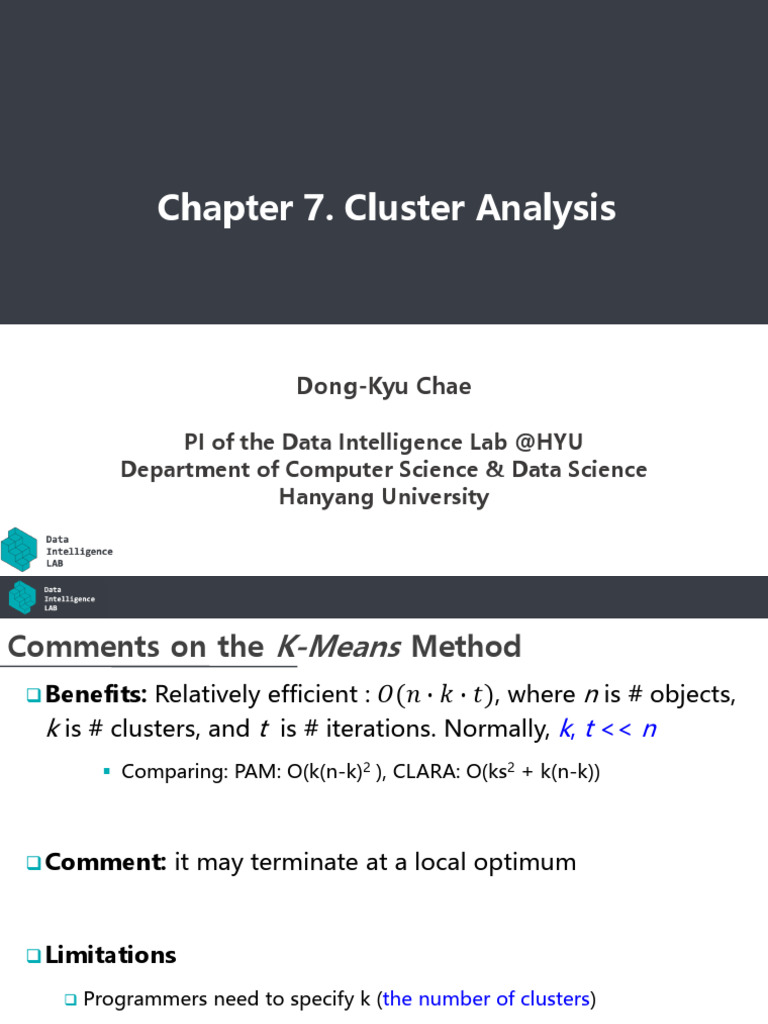 K-Means and PAM Clustering Methods | PDF | Cluster Analysis | Algorithms