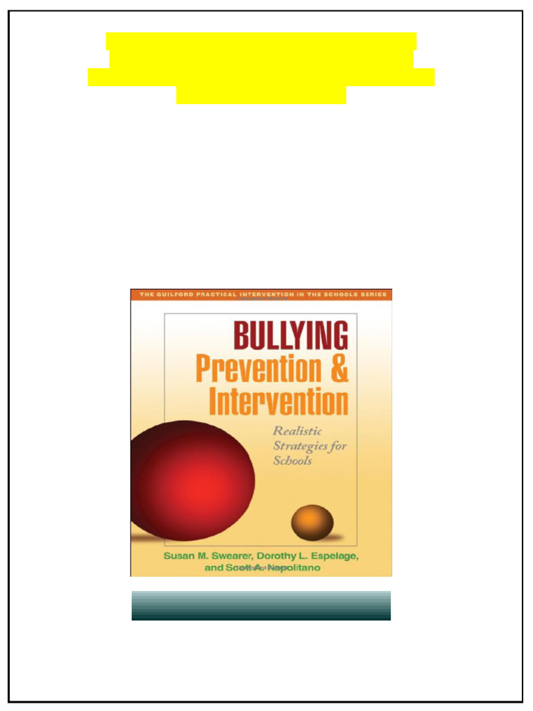 Bullying Prevention and Intervention Realistic Strategies for Schools ...