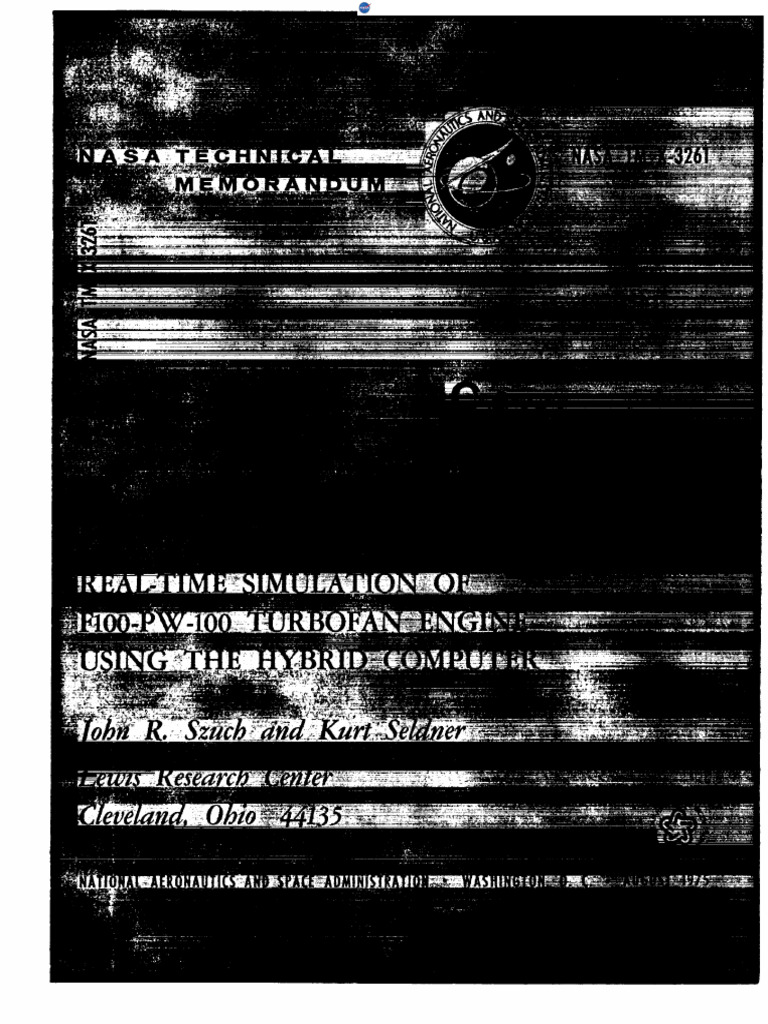 NASA-TM-X-3261 Real-Time Simulation of F100-PW-100 Turbofan Engine ...