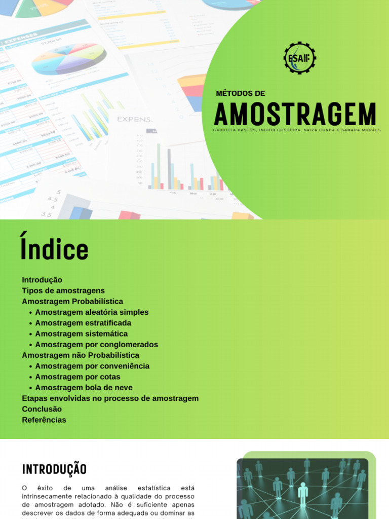Apresentação Tipos de Amostragem - Prof Augusto | PDF