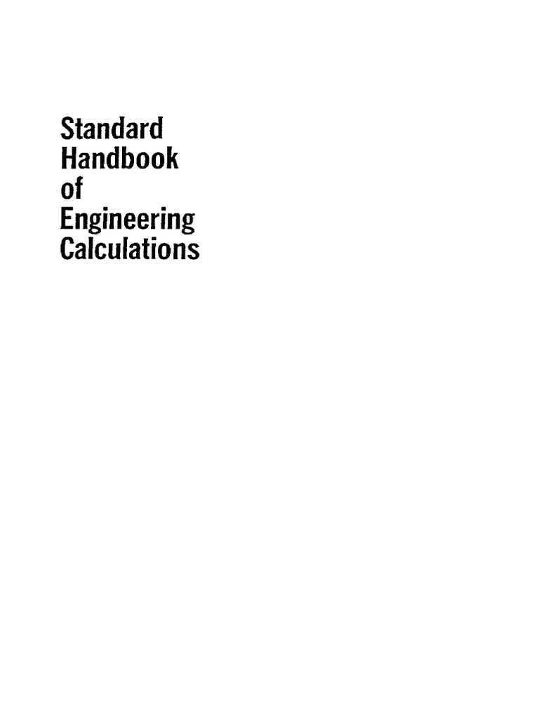 Standard Handbook of Engineering Calculations | PDF