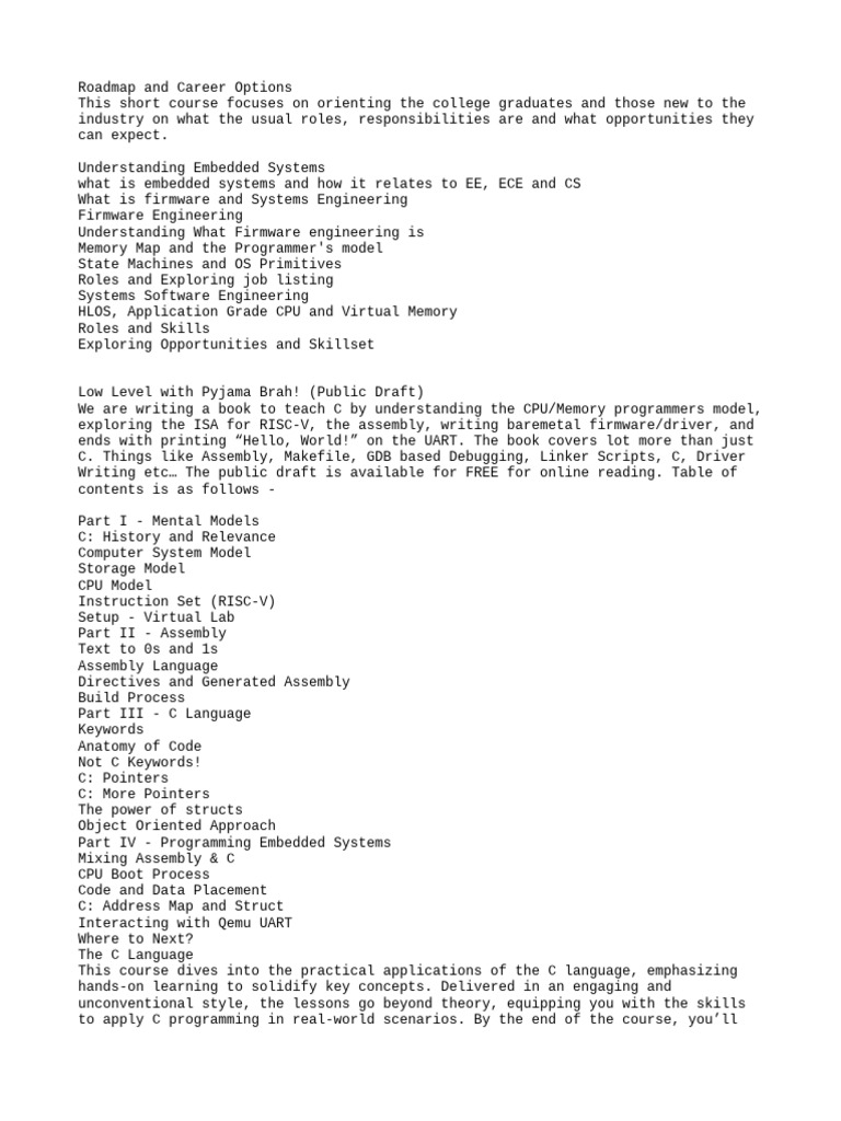 Roadmap and Career Options | PDF | Pointer (Computer Programming) | Kernel (Operating System)