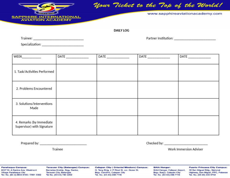 Daily Log | PDF