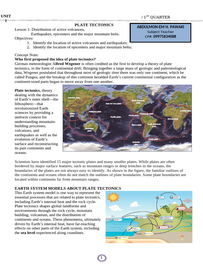 Plate Tectonics: Volcanoes, Earthquakes, and Boundaries | PDF | Plate ...
