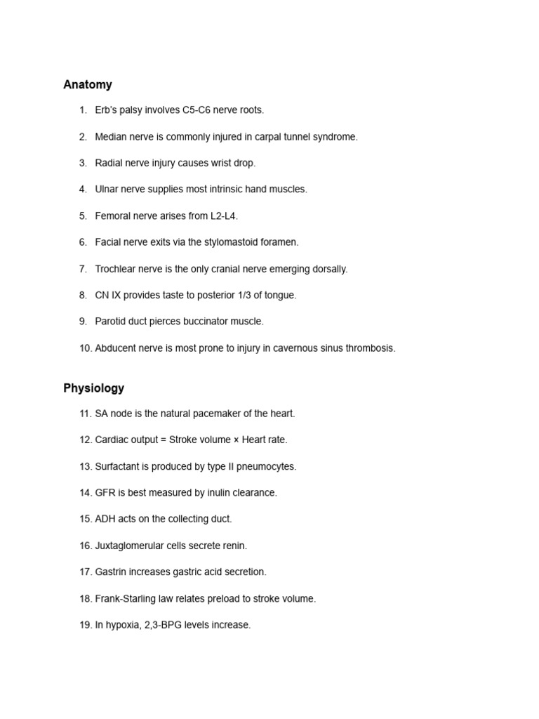 500most Imp One Liners | PDF | Cancer | Clinical Medicine