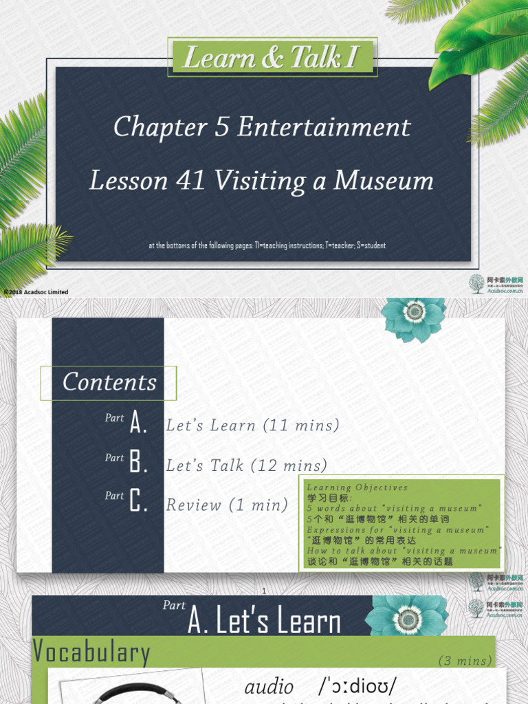 Lesson 41 Visiting A Museum | PDF | Human Communication | Linguistics