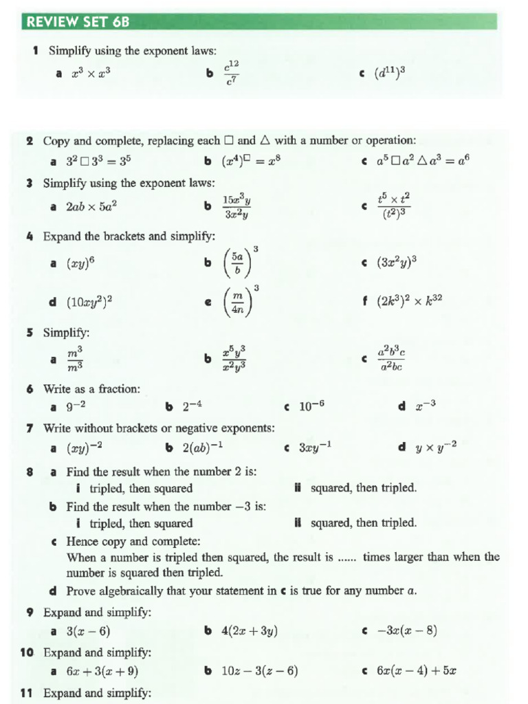 Review Set 6B | PDF