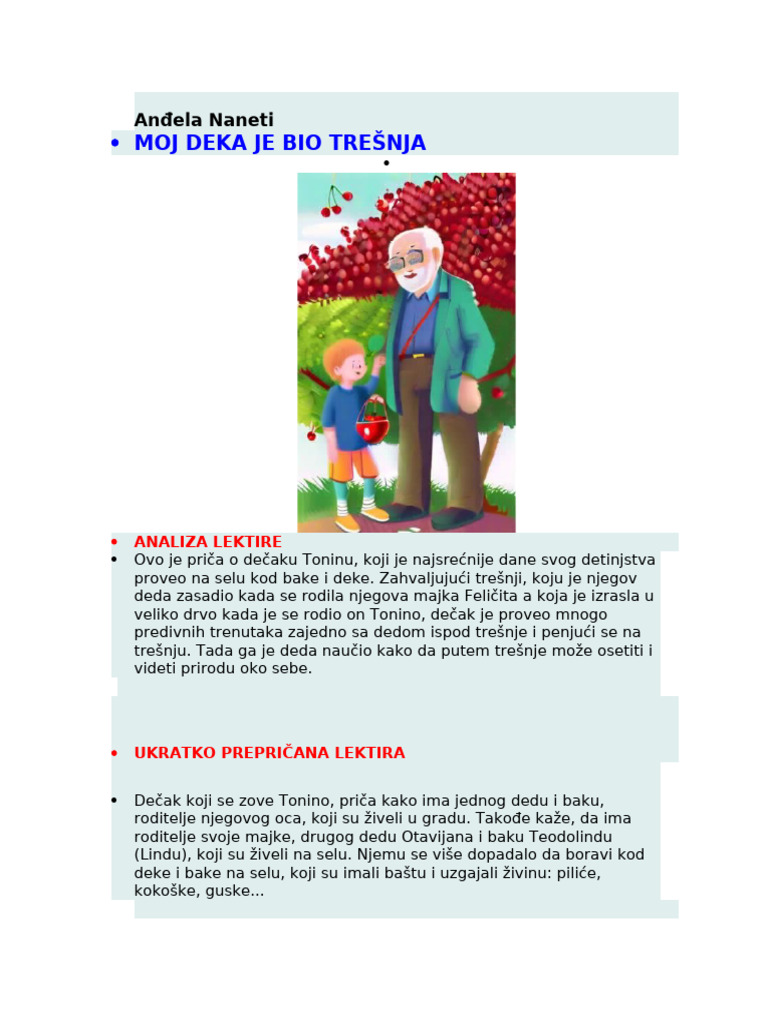 Anđela Naneti MOJ DEKA JE BIO TREŠNJA | PDF
