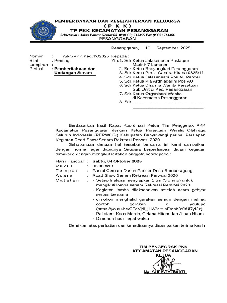 Pemberitahuan Perwosi DWP | PDF