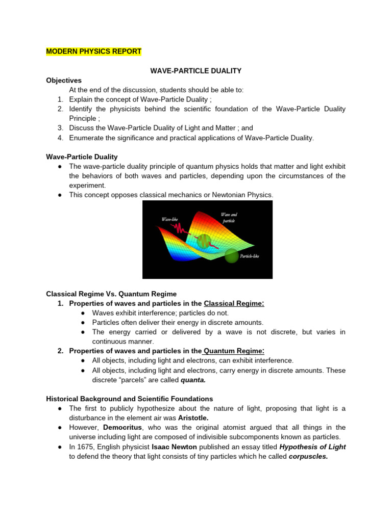 Understanding Wave-Particle Duality | PDF | Light | Photon