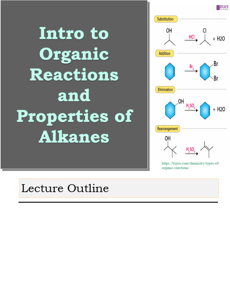 Organic Reactions of Alkanes Explained | PDF | Chemical Reactions | Alkane