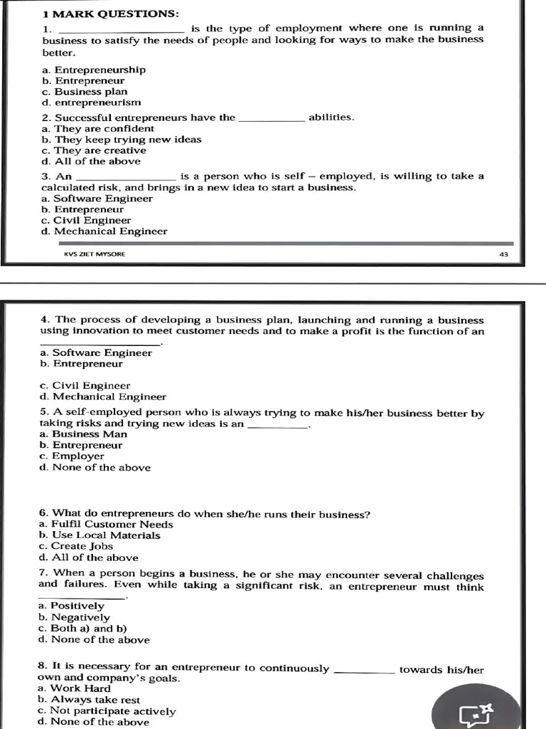 Worksheet Enterpreneurship Skills | PDF | Entrepreneurship | Economics